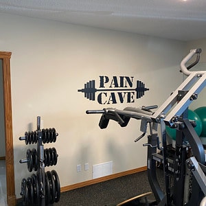 Pain Cave Decal, Motivational Gym Quote, Gym Wall Decal, Wall Art Vinyl ...