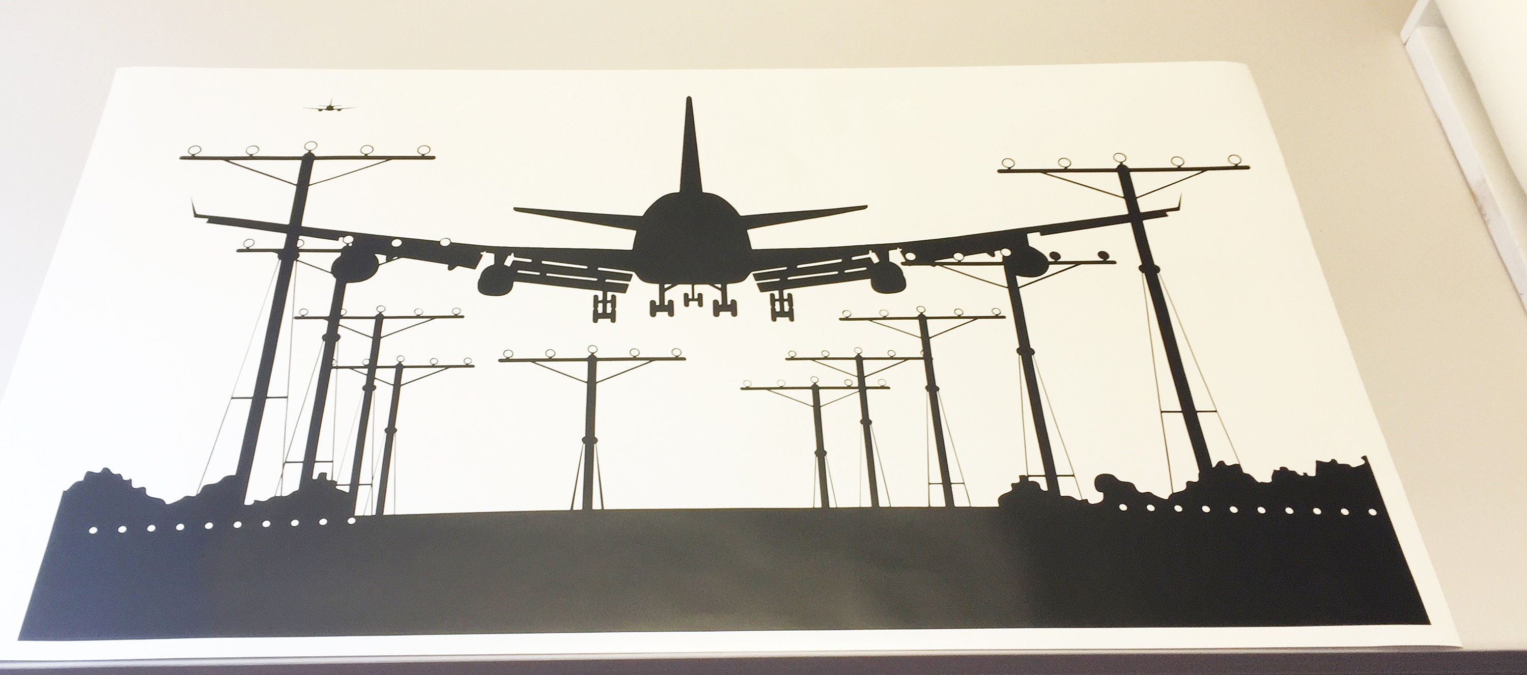 Airport landing decal living room wall decor airplane | Etsy