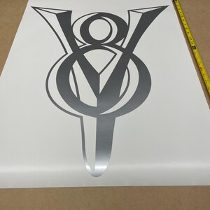V8 Emblem Vinyl Decal, Large V8 Crest Wall Mural, V8 Motor Sticker ...