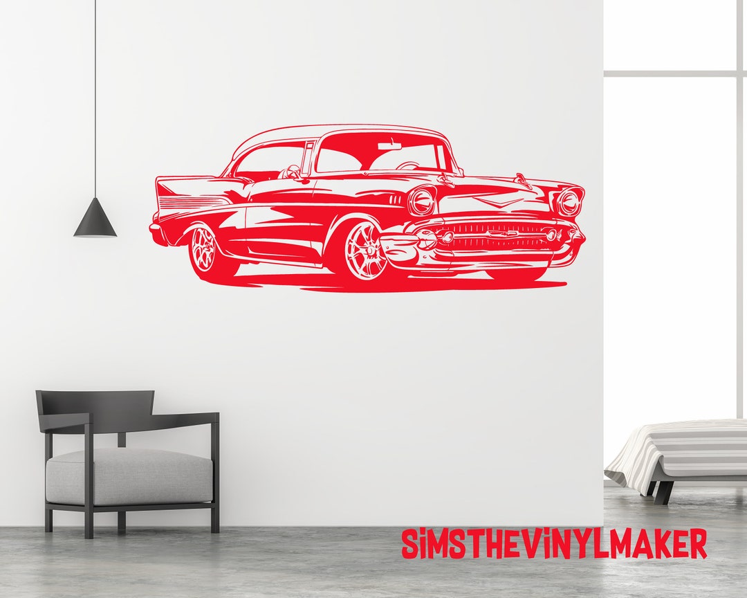 Large Hot Rod Decal, Hot Rod Vinyl Sticker, 1957 Chevy Decal, Classic ...
