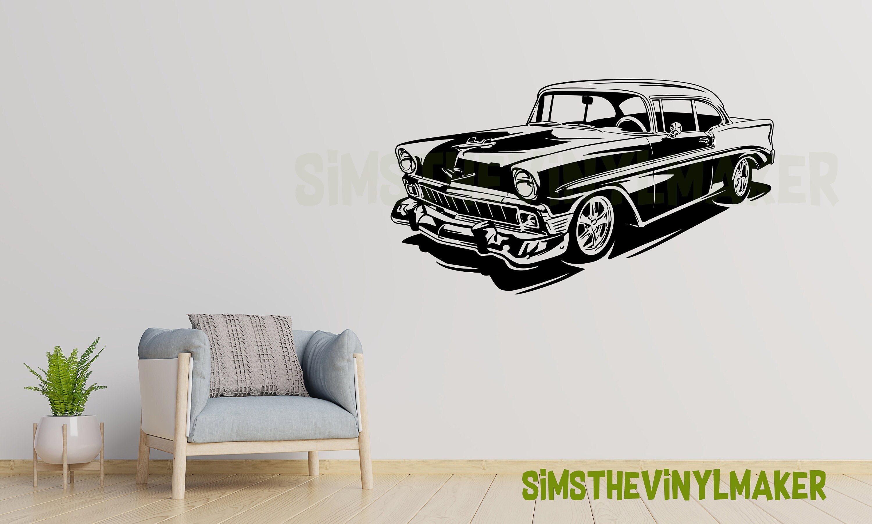 Large Hot Rod Decal, Hot Rod Vinyl Sticker, 1956 Belair Decal, Hot Rod ...