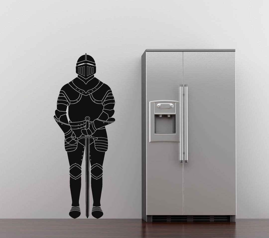 Giant Knight in Armor Decal, Fantasy Knight Wall Art Sticker, Suit of ...