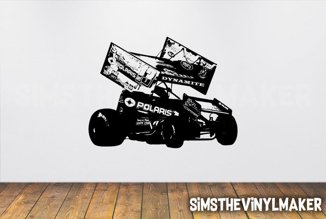 Sprint Car Decal, Outlaws Decal, Race Car Vinyl Sticker, Race Car Mural ...