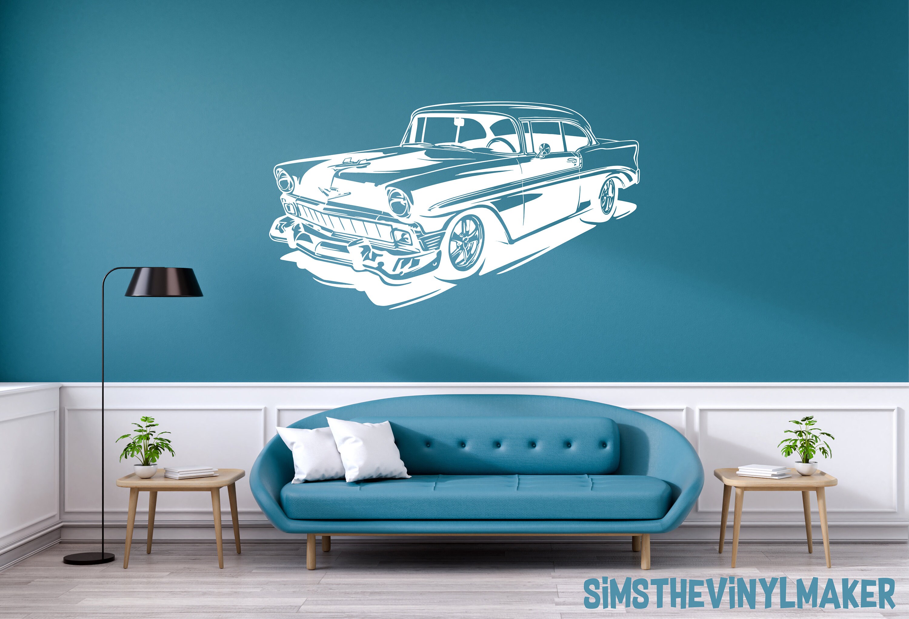 1956 Bel Air Hot Rod Vinyl Decal, Garage Mancave Wall Art - Etsy