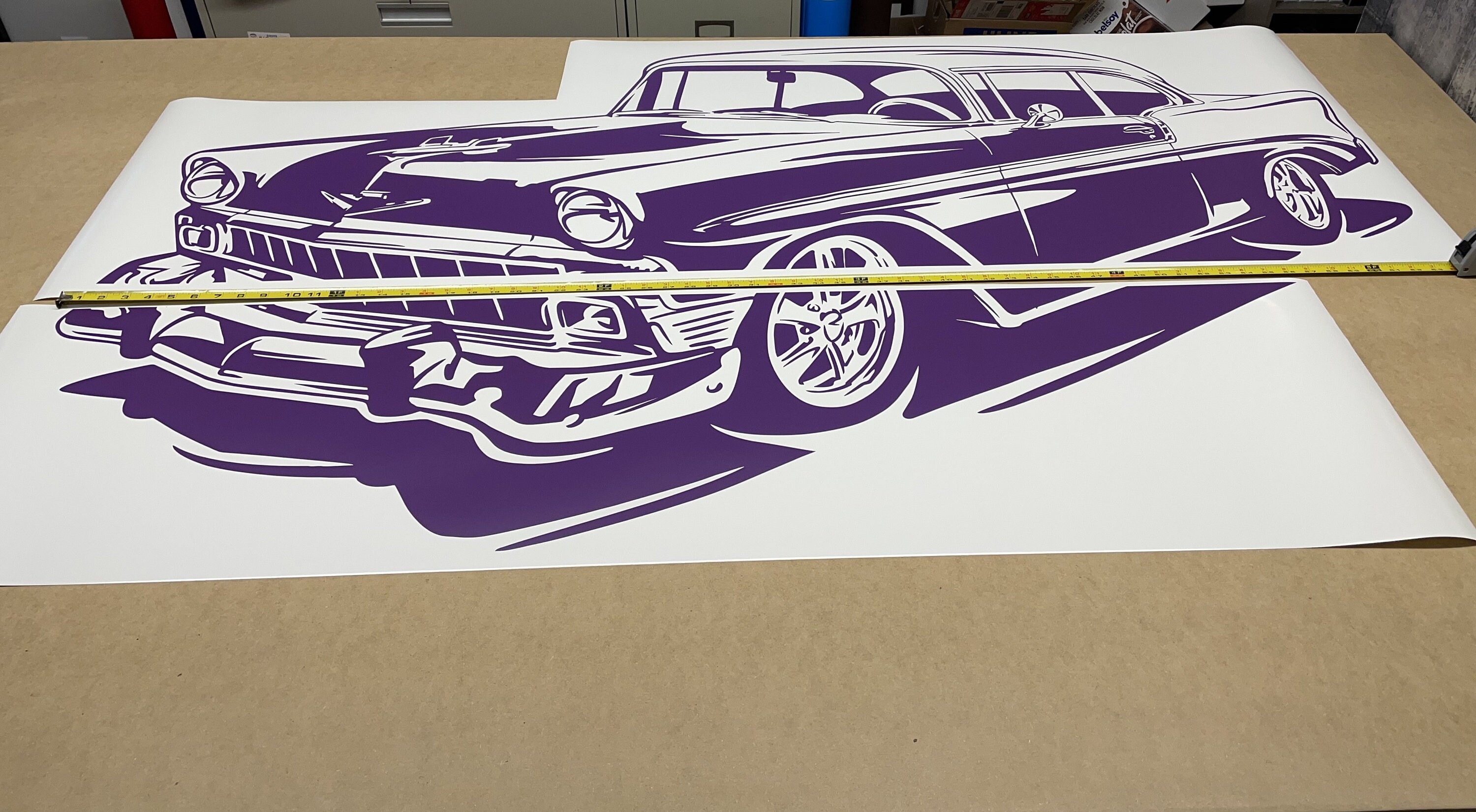 1956 Bel Air Hot Rod Vinyl Decal, Garage Mancave Wall Art - Etsy