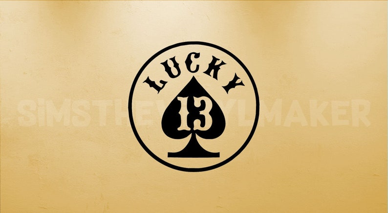 Lucky 13 Decal Chance Decal Motivational Decal Spade Decal - Etsy
