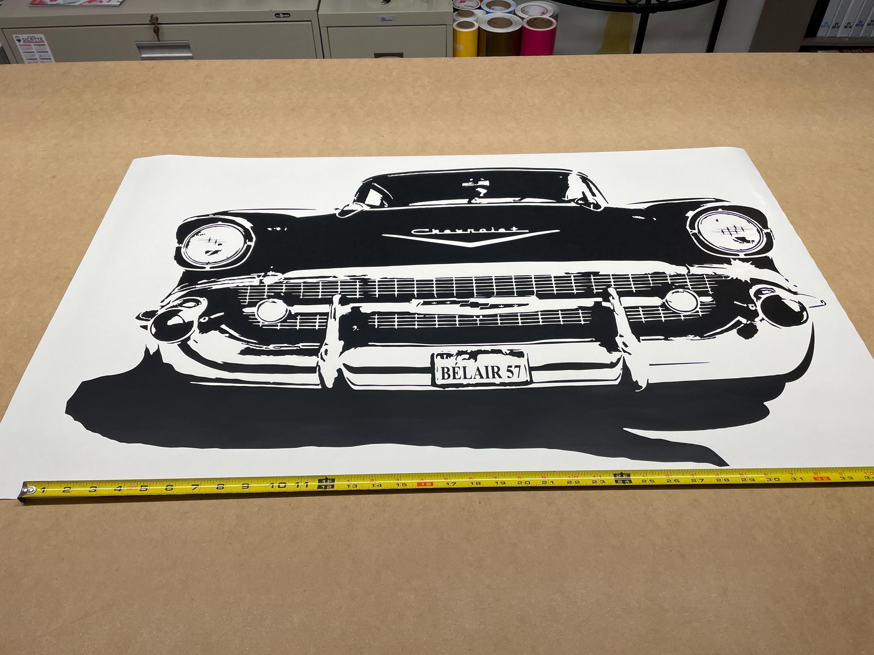 1957 Bel Air Hot Rod Vinyl Decal, Custom License Plate - Etsy