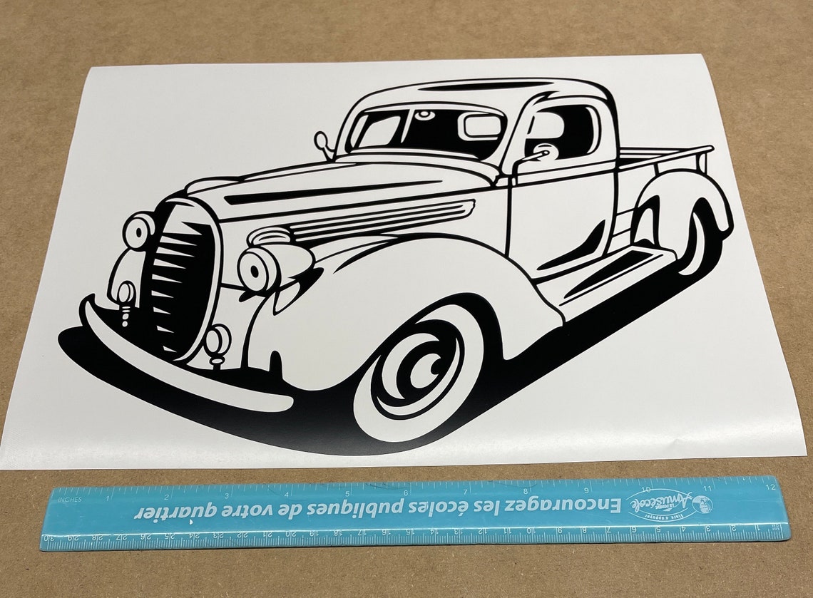 Large Hot Rod Decal, Hot Rod Vinyl Sticker, 1938 Pick up Decal, Hot Rod ...
