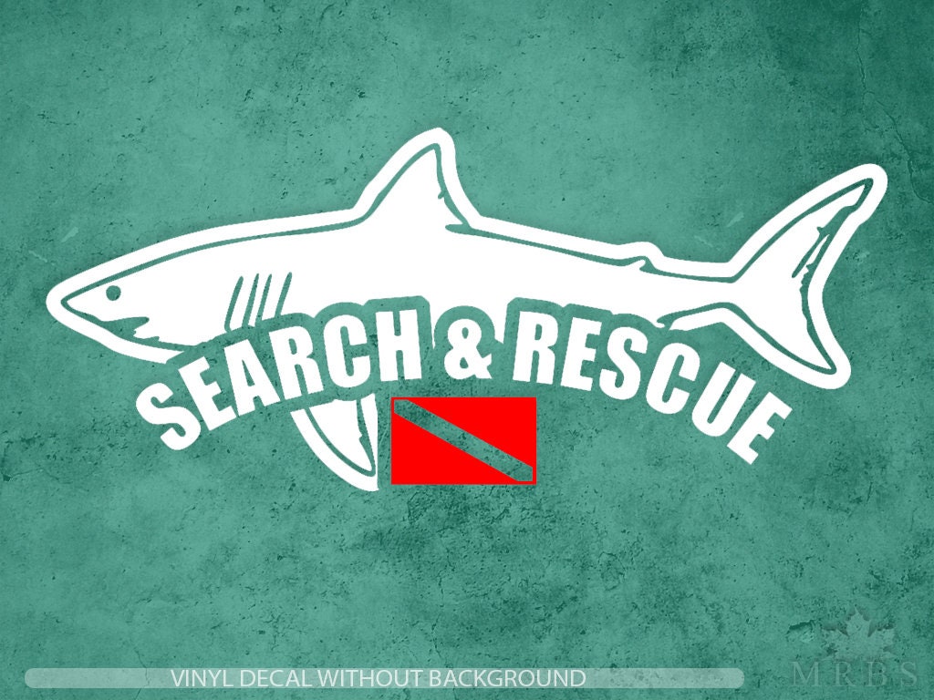 Scuba Diving Decal, Search and Rescue Decal, Snorkeling Decal, Shark ...