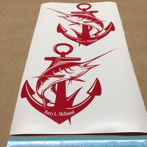 Marlin Decal | Blue Marlin Anchor Decals | Fishing Stickers | Marlin ...