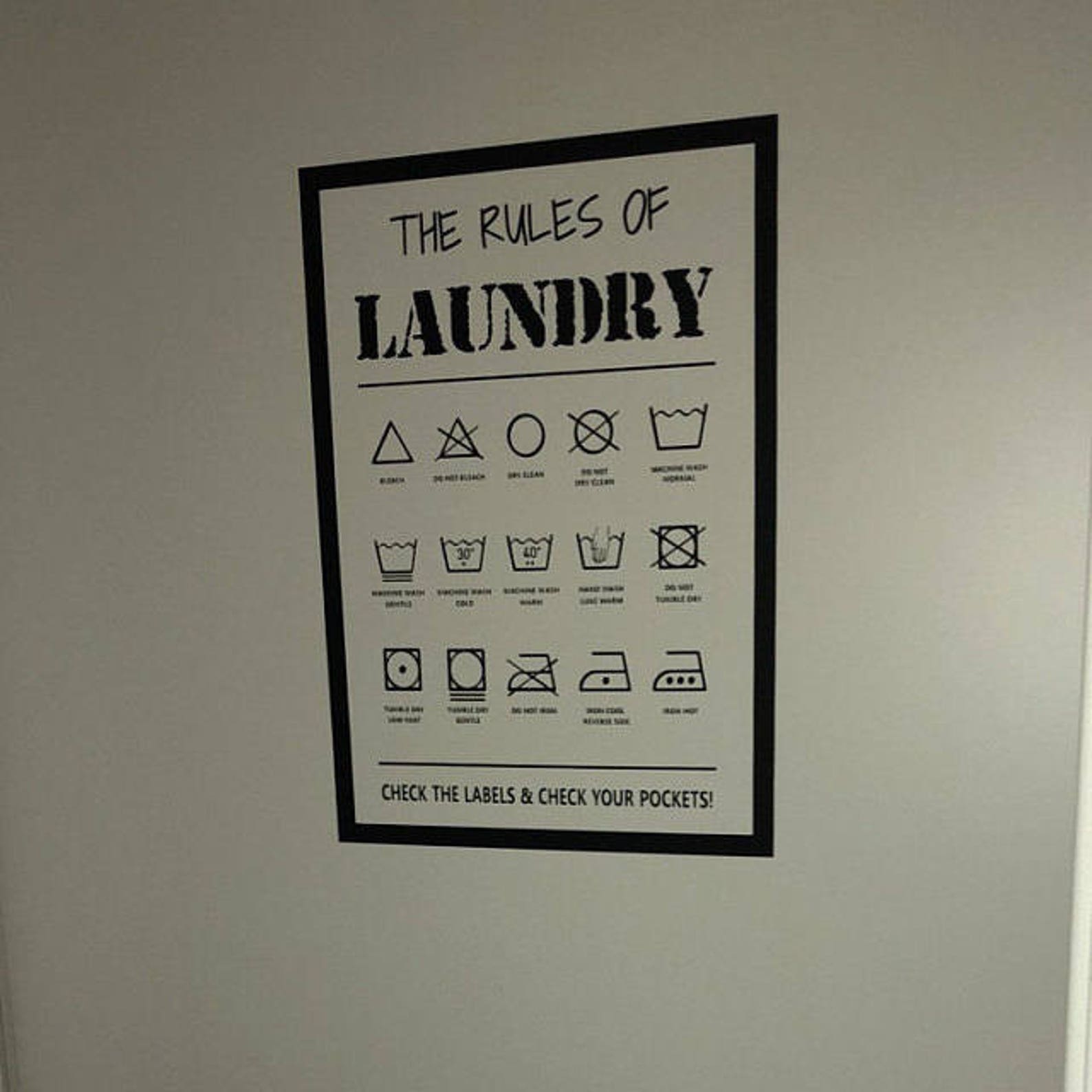 The Rules of Laundry Decals, Laundry Tag Stickers Pattern, Laundry Tags ...