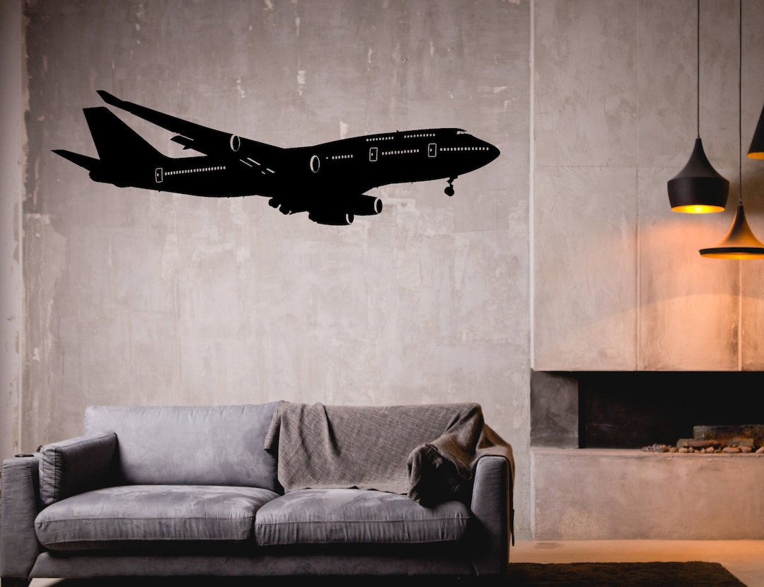 Boeing 747 Airplane Decal, Boeing 747 Vinyl Sticker, Airplane Wall ...