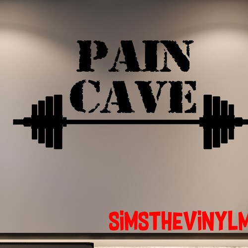Pain Cave Decal Motivational Gym Quote Gym Wall Decal Wall - Etsy