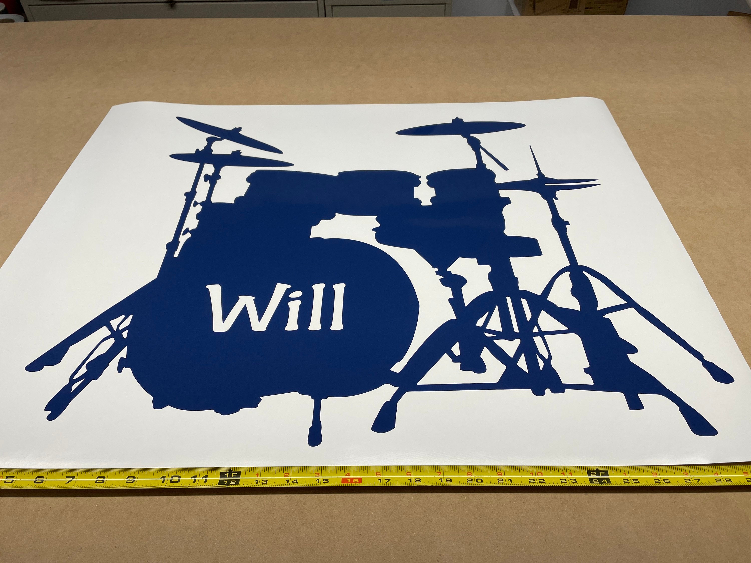 Drum Set Wall Decal Music Instrument Decal Custom Drum Set - Etsy