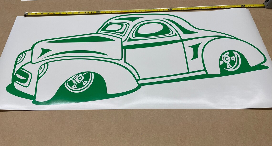 Large Hot Rod Decal, Hot Rod Vinyl Sticker, 40's Willys Decal, Hot Rod ...