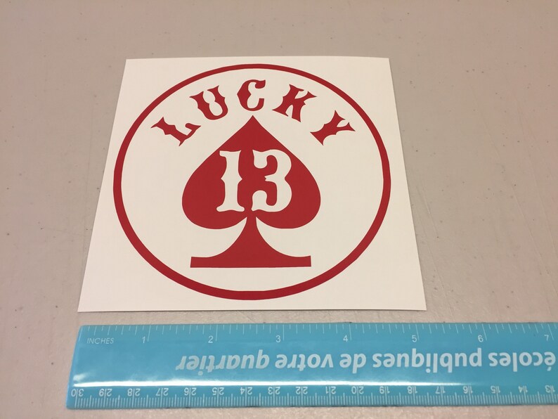 Lucky 13 Decal Chance Decal Motivational Decal Spade Decal | Etsy