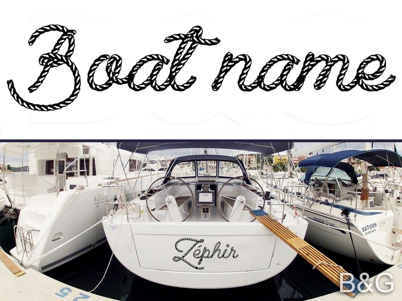 Custom Boat Name Decal Rope Style Font Decal Marine | Etsy