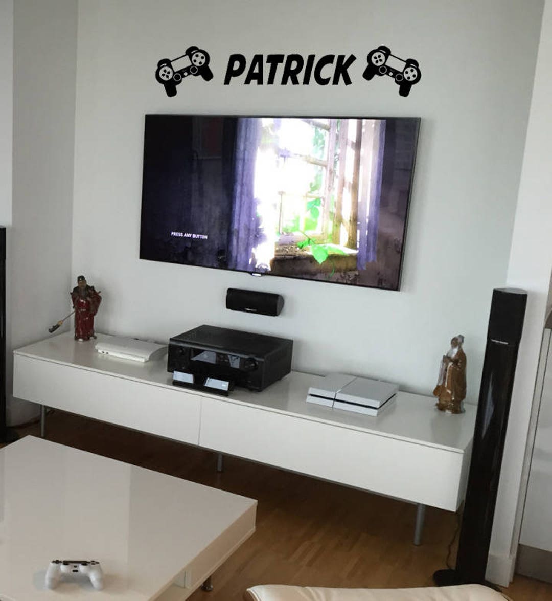 Custom Video Game Vinyl Wall Decal, Personalized Name, PS5 Xbox Decor ...