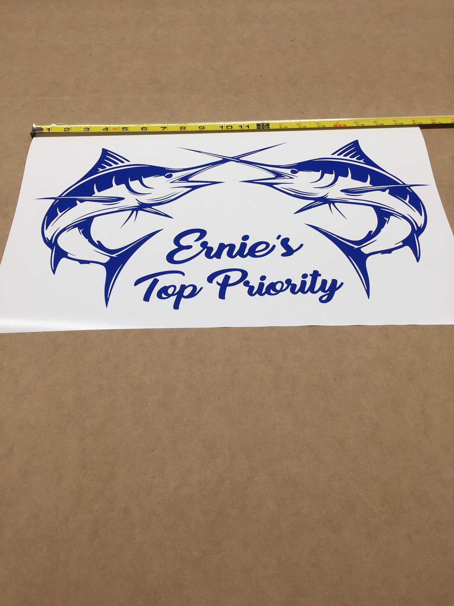 Custom Text Marlin Decal Blue Marlin Personalized Decals | Etsy