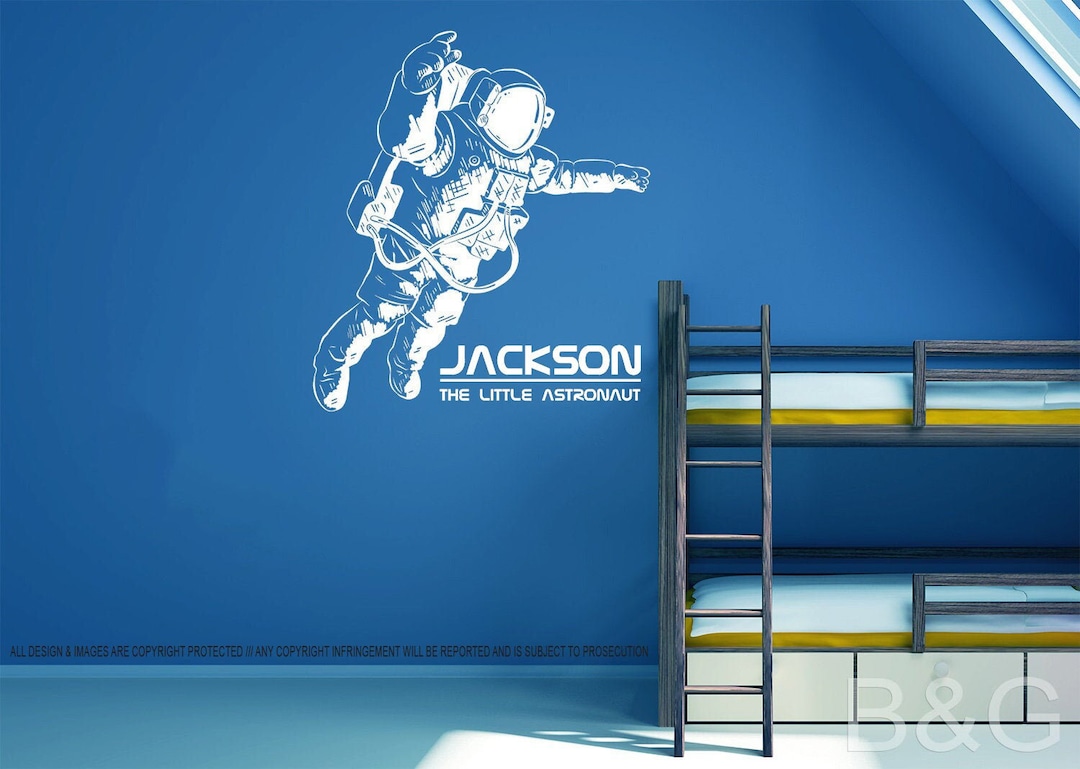 Astronaut Vinyl Decal, Spaceman Wall Sticker, Custom Space Wall Decor ...
