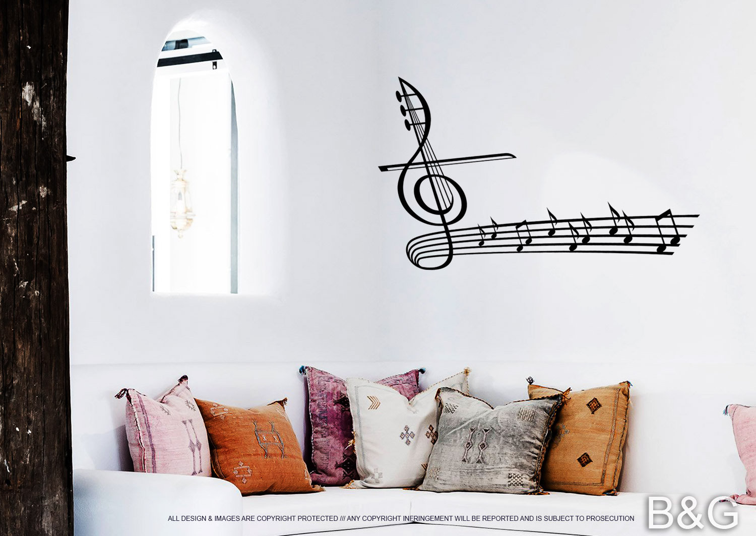 Music Staff Decal Violin Staff Decor Music Decal Notes - Etsy