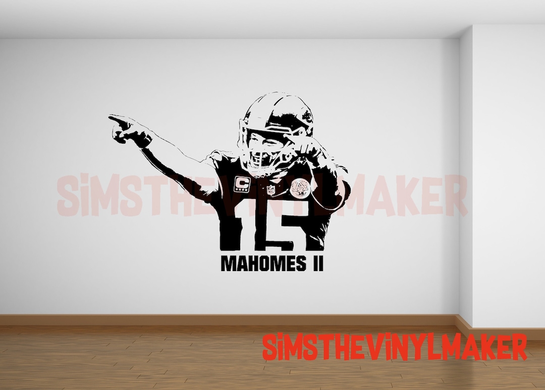 Patrick Mahomes Decal, Football Decal, Boys Bedroom Football Decor ...