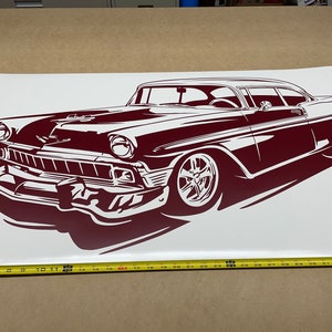 Large Hot Rod Decal, Hot Rod Vinyl Sticker, 1956 Belair Decal, Hot Rod ...