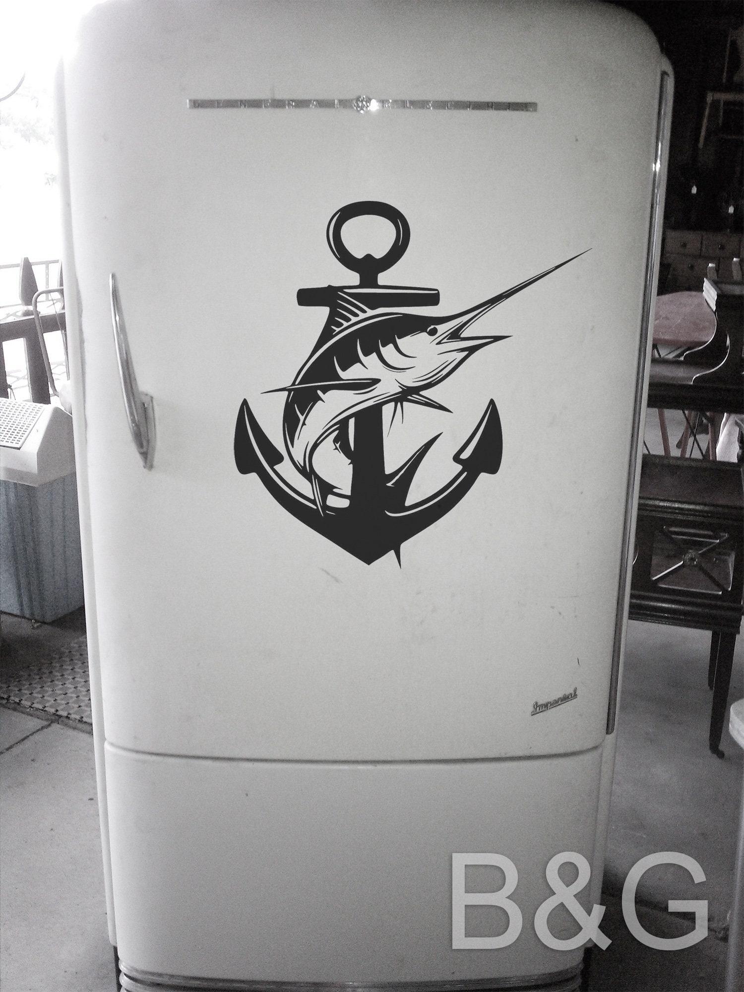 Marlin Decal | Blue Marlin Anchor Decals | Fishing Stickers | Marlin ...