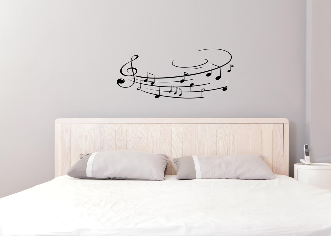 Music staff decal music staff decor music notes decal notes | Etsy