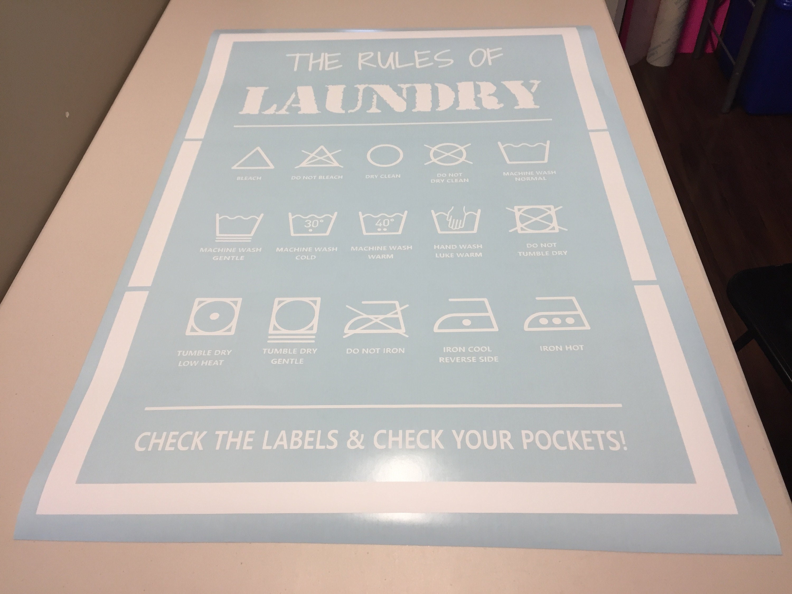 The Rules of Laundry Decals, Laundry Tag Stickers Pattern, Laundry Tags ...