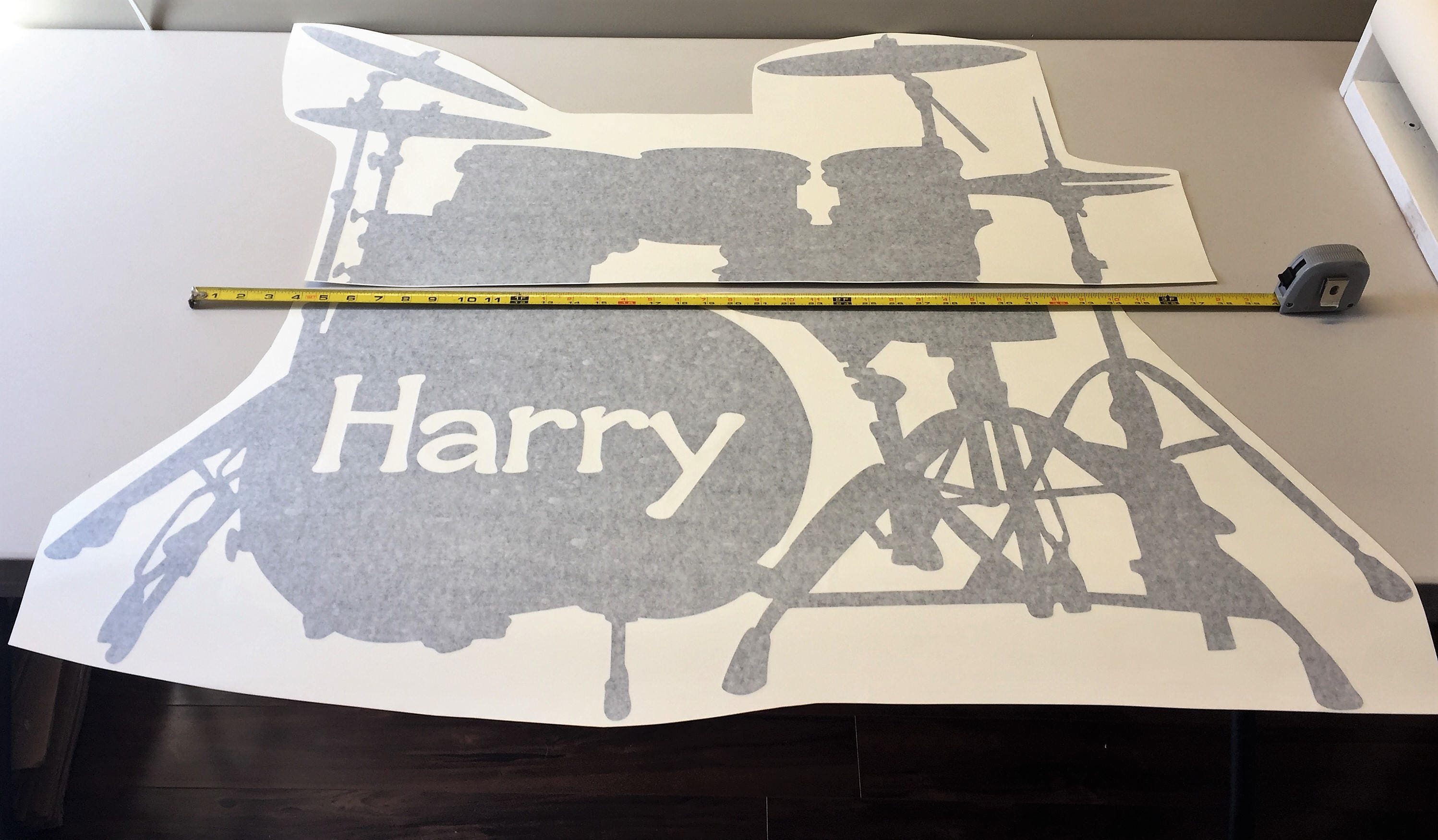 Drum Set Wall Decal Music Instrument Decal Custom Drum Set - Etsy