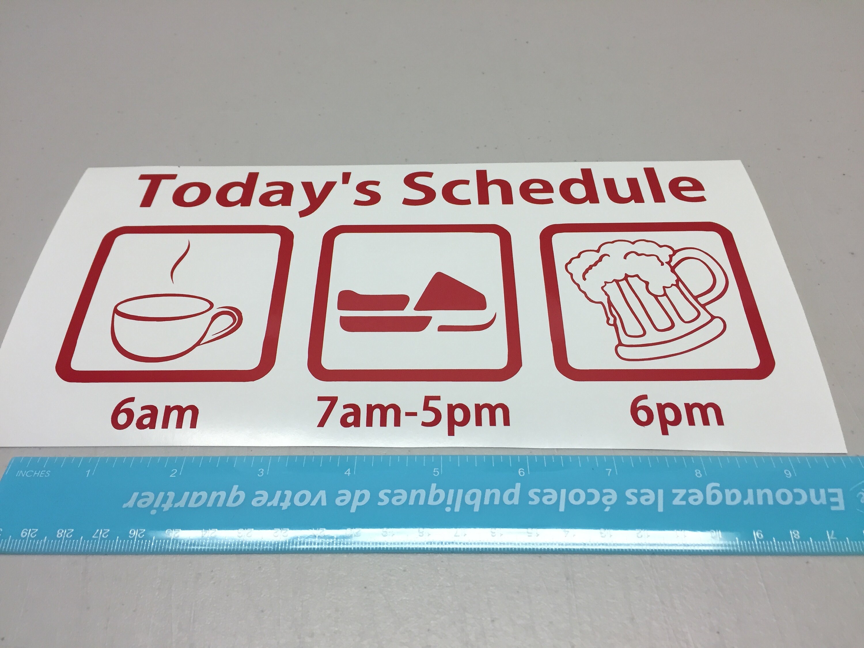 Today's Schedule Decal, Pictogram Vinyl Decal, Ski-doo Sticker, Hiking ...