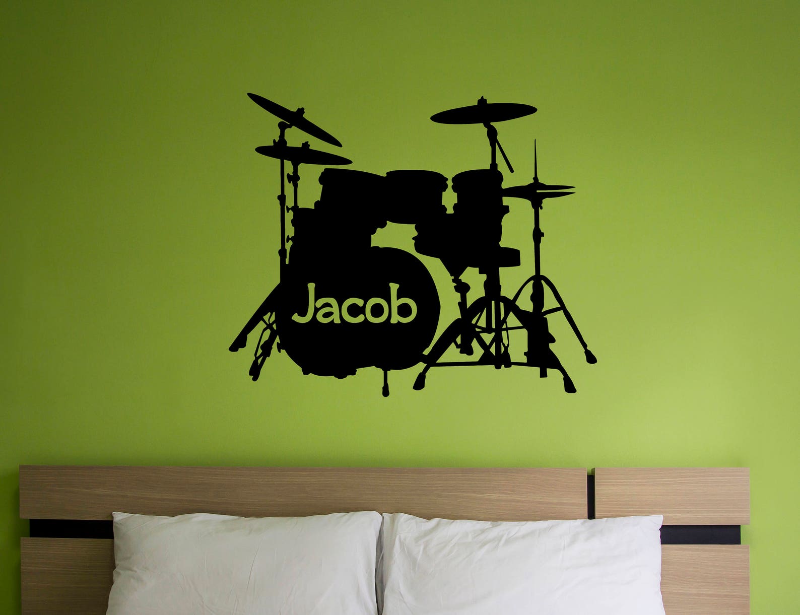 Drum Set Wall Decal, Music Instrument Decal, Custom Drum Set Vinyl ...