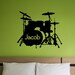 Drum Set Wall Decal, Music Instrument Decal, Custom Drum Set Vinyl ...