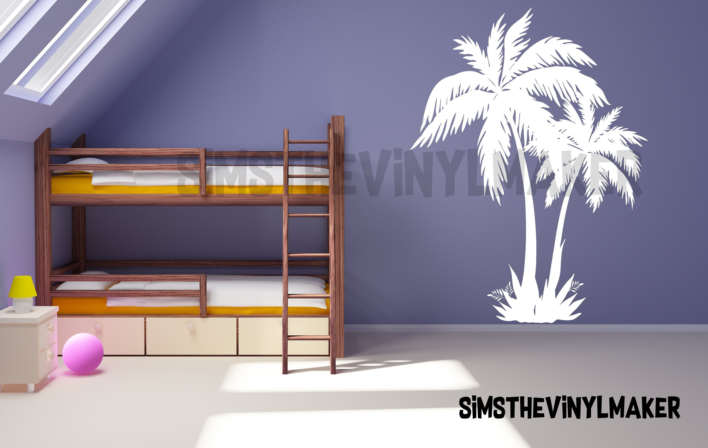 Palm Tree Wall Decal, 2 Palm Trees Vinyl Sticker, Palm Tree Décor ...