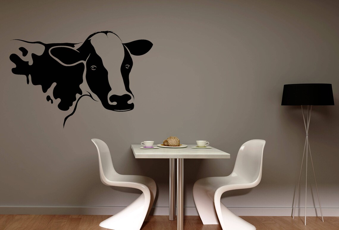 Cow Decal cow vinyl sticker cow head Decal agriculture | Etsy