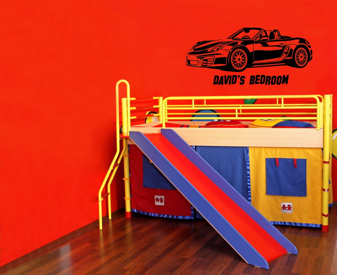 Custom Porsche Vinyl Decal, Porsche Wall Sticker, Customized Kid's ...