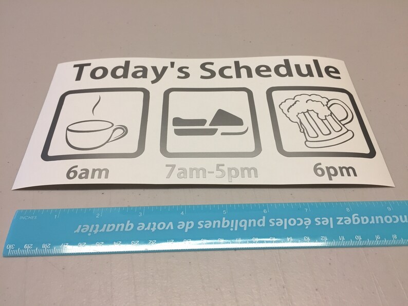 Today's Schedule Decal, Pictogram Vinyl Decal, Ski-doo Sticker, Hiking ...