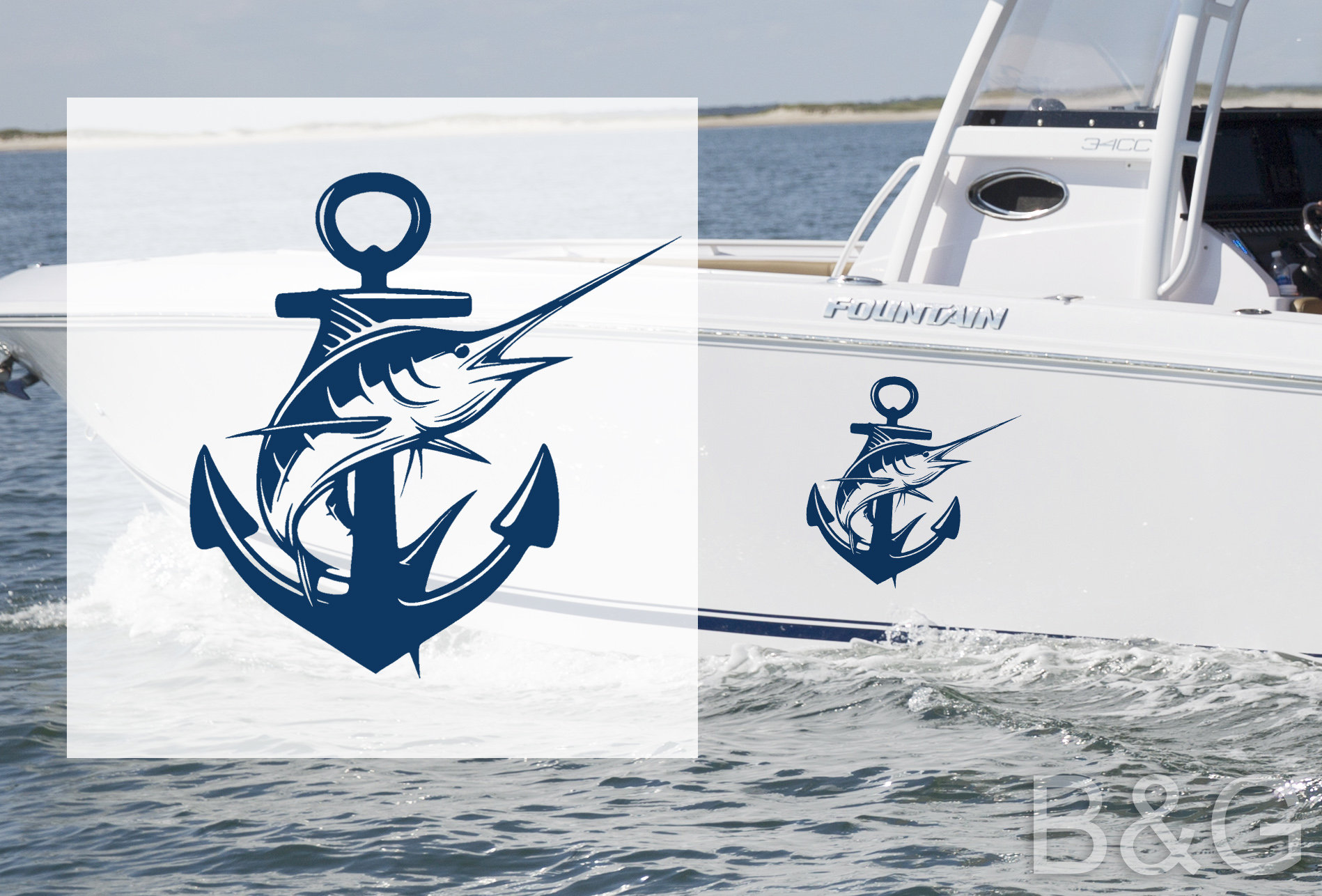 Marlin Decal Blue Marlin Anchor Decals Fishing Stickers - Etsy UK