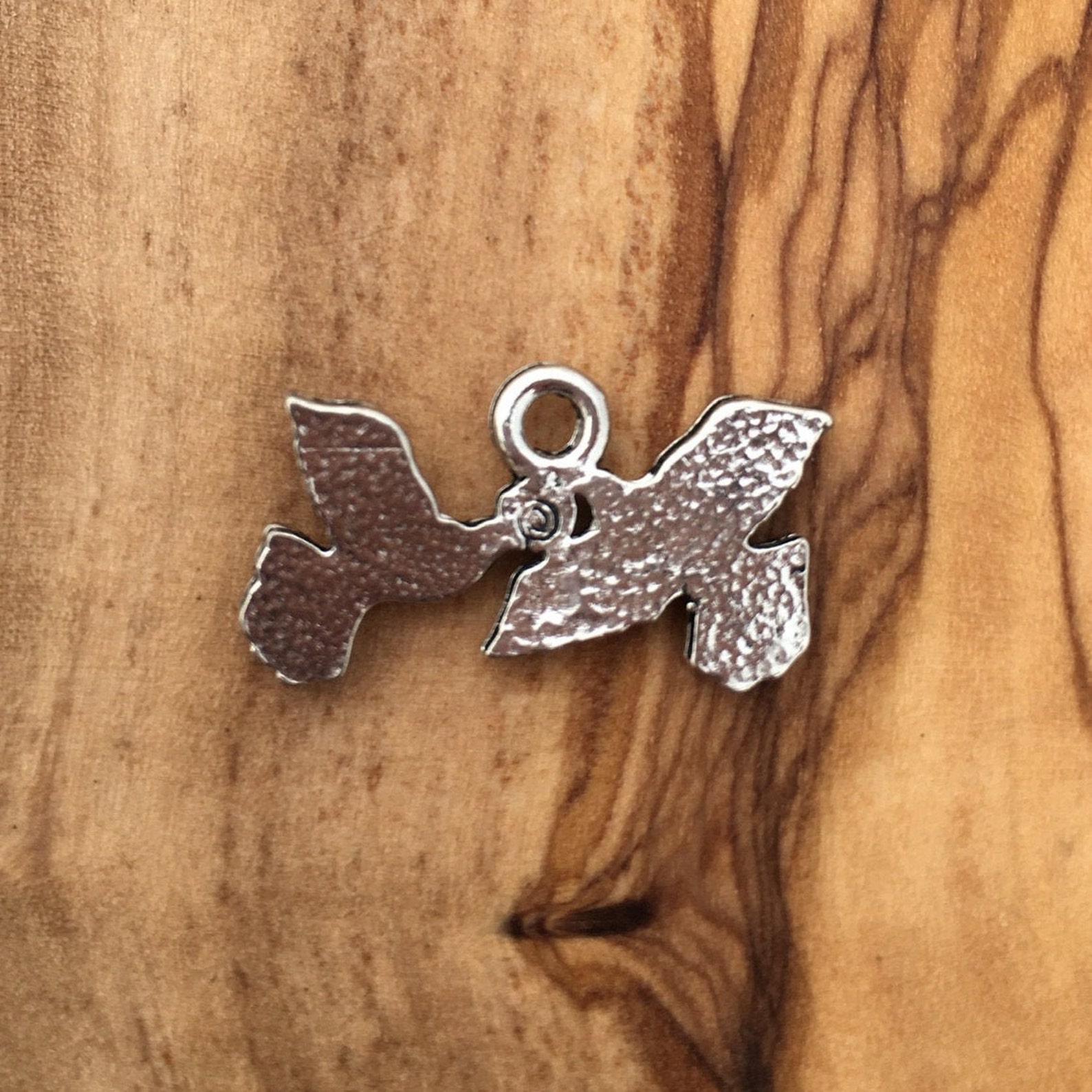 Doves Kissing Heart Charm Dove Charm Antique Pewter Charm - Etsy