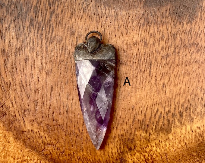 Soldered Faceted Amethyst Shield Pendant, Soldered Amethyst Pendant ...