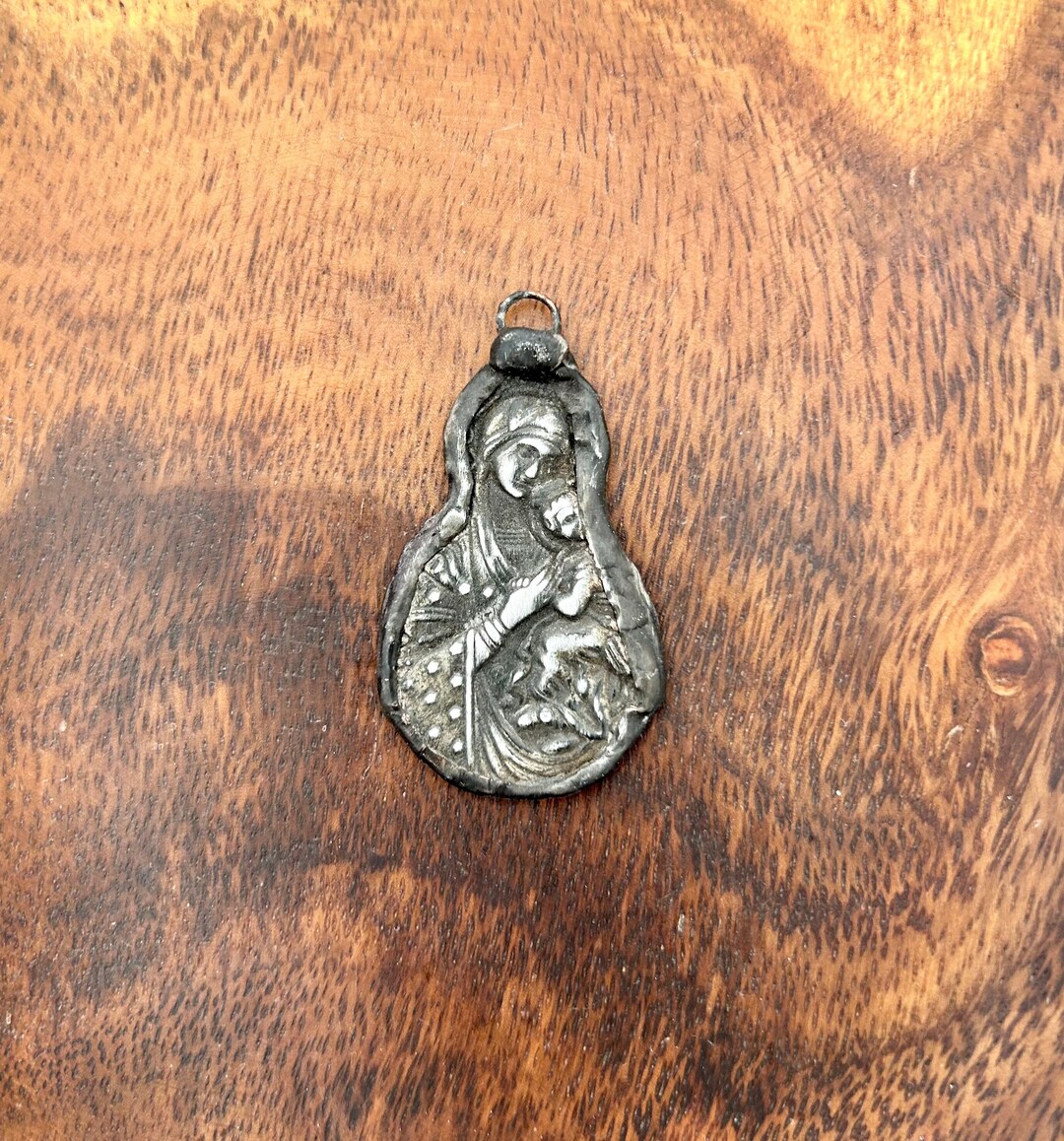 Mother Mary & Jesus Child Pendant, Orthodox, DIY Jewelry Supplies ...