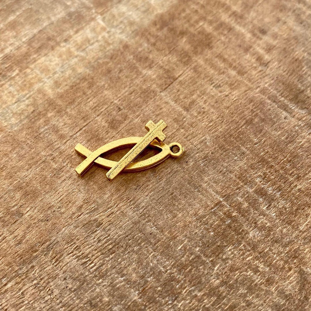 Jesus Fish Toggle Set, Clasp Set, Religious Jewelry, Cross Bracelet ...