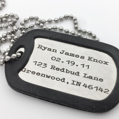 Custom Stainless Steel Identification Dog Tag With Silencer | Etsy