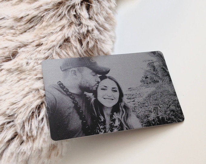 Photo Wallet Insert Custom Back Engraving with Handwriting | Etsy
