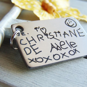 Handwritten Key Chain -your Handwritten Image, or Custom Font Text ...