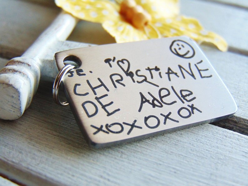Children's Handwritten Key Chain -your Handwritten Image, or Custom ...