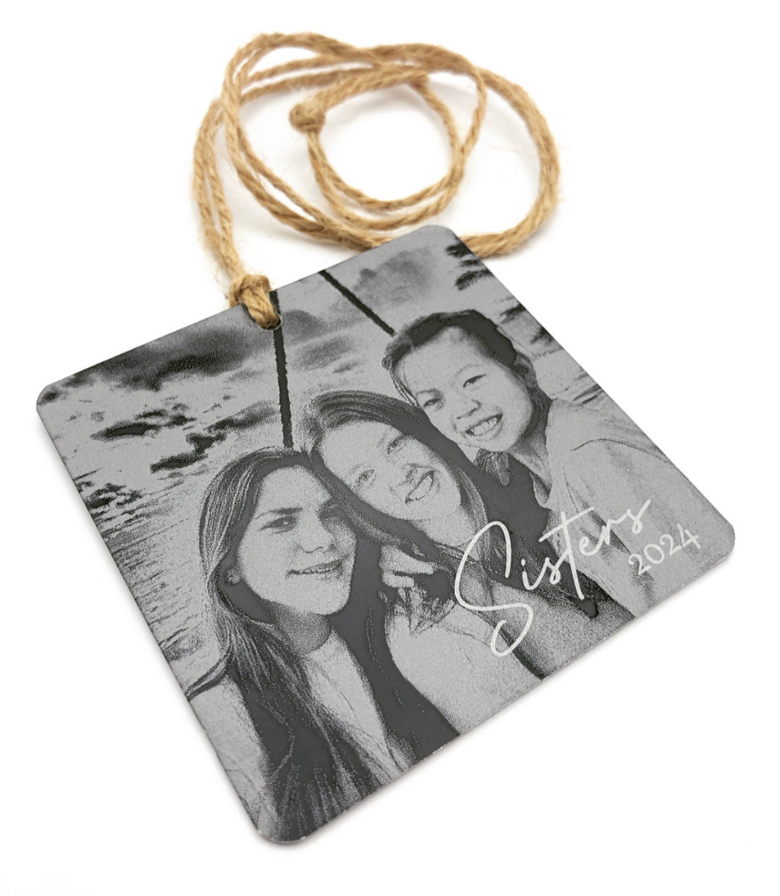 Hanging Car Charm -personalized Black & White Photo/text -car Decor ...