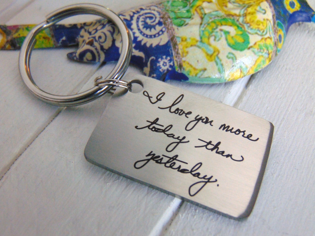 Handwritten Key Chain -your Handwritten Image, or Custom Font Text ...