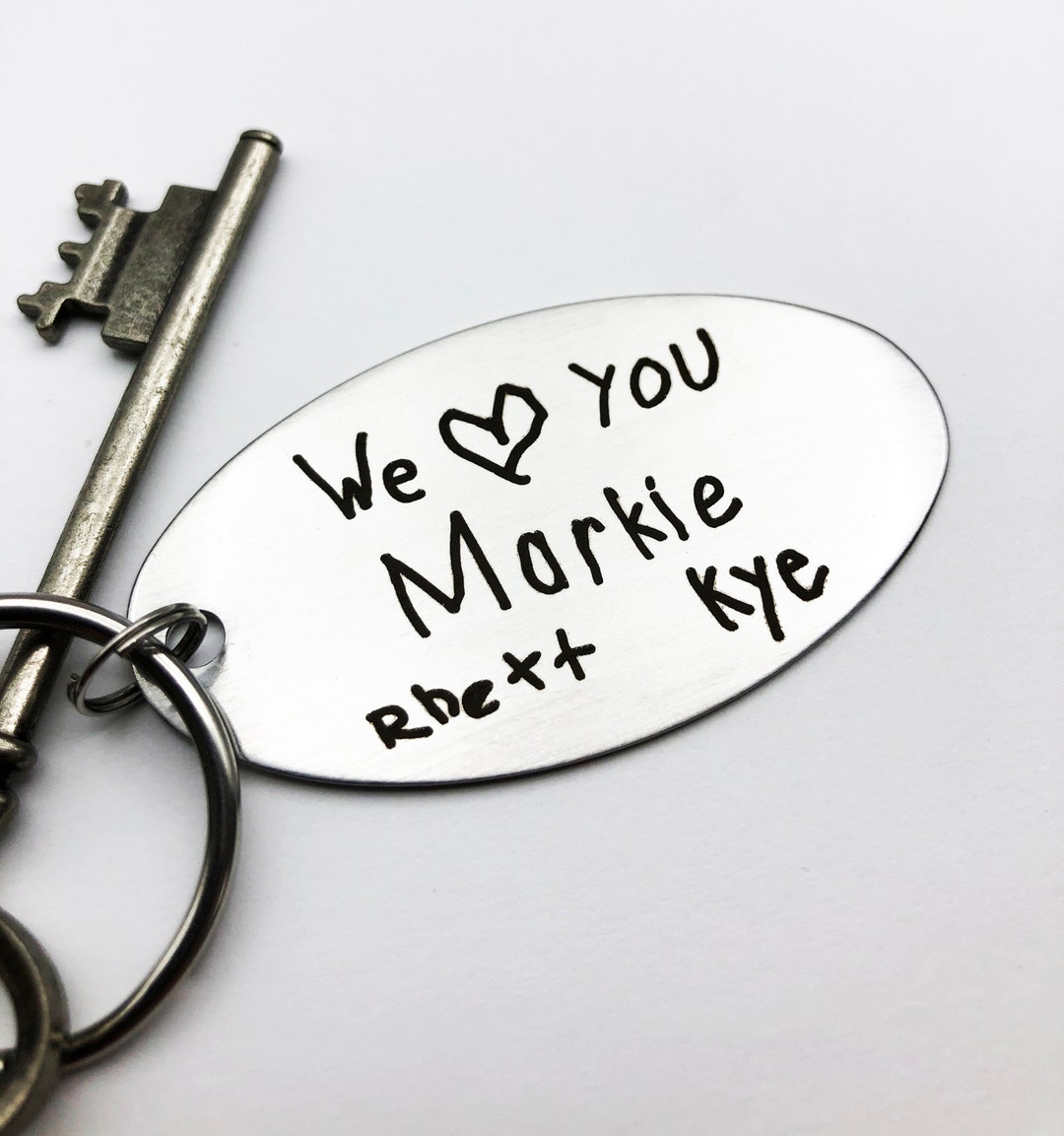 Handwritten Key Chain, Your Handwriting Keychain - or Font ...
